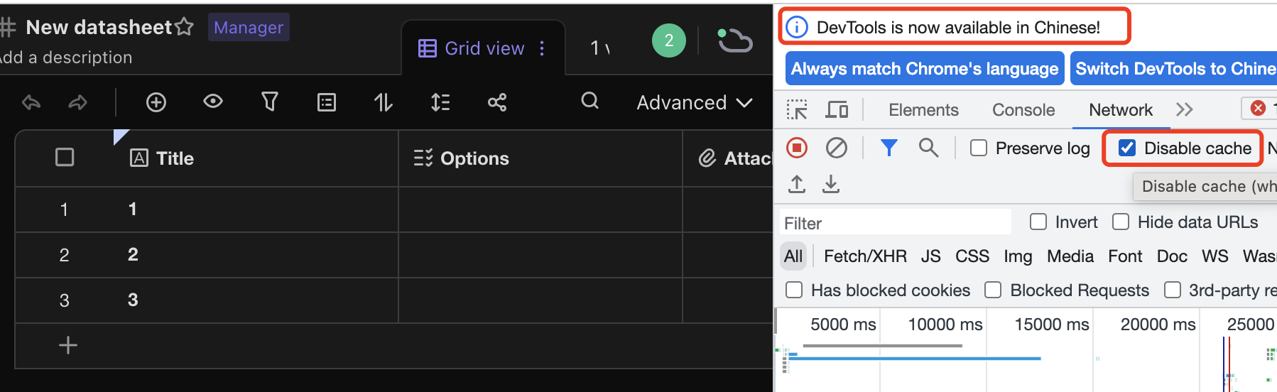 question: table data can not show when DevTools is open and Disable cache is checked · Issue ...