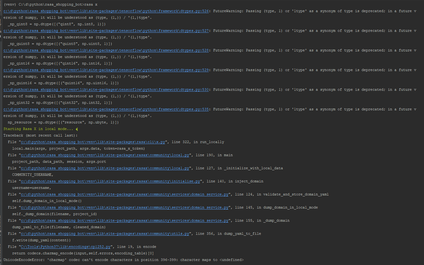 rasa x running error under window10 · Issue #1 · whitespur/rasa ... rasa x running error under window10 · Issue #1 · whitespur/rasa ...