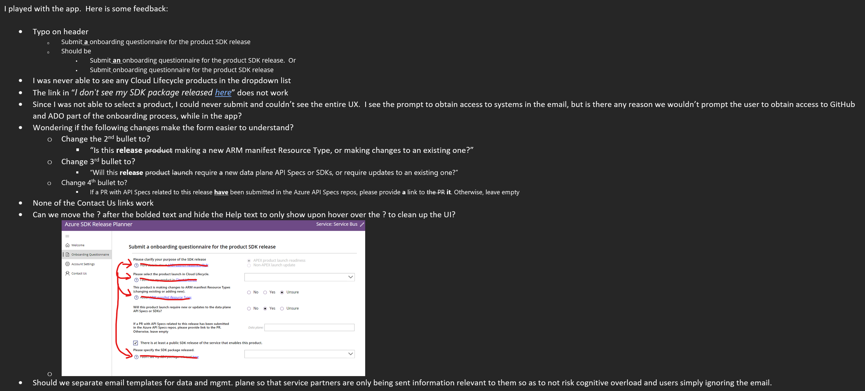 [Release Planner New Issue] Feedback on Beta V1 Intake Questionnaire · Issue #4438 · Azure/azure ...