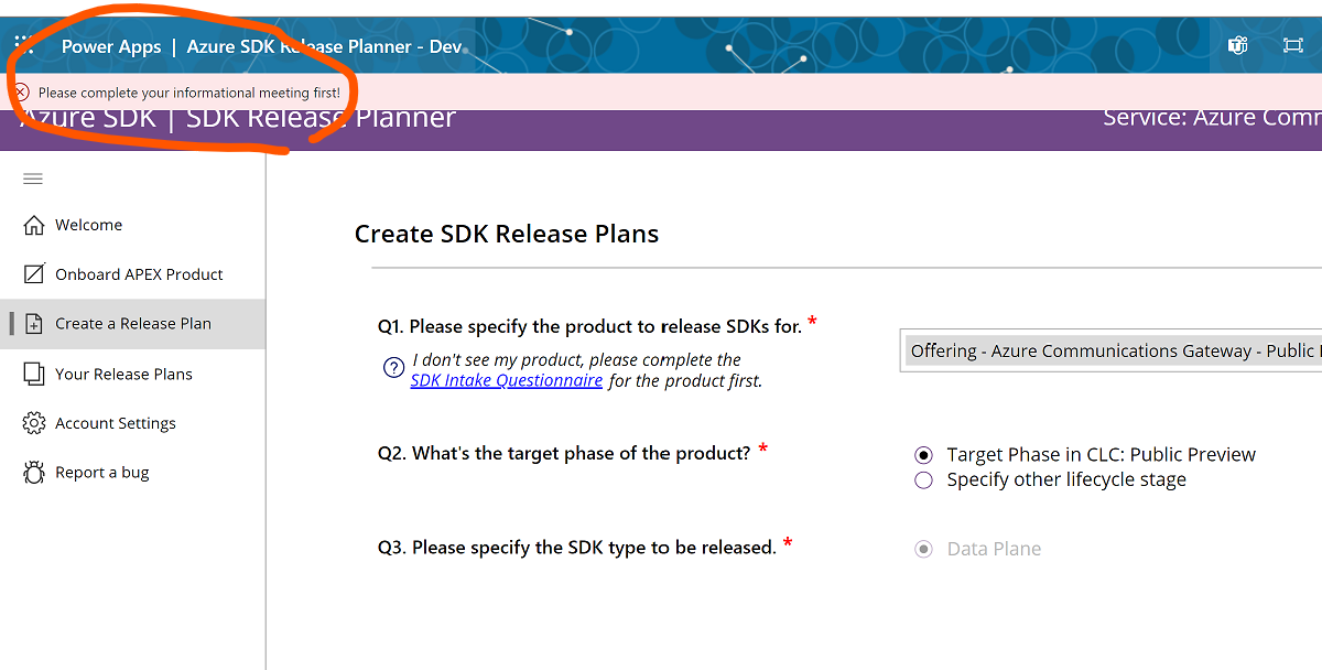 Better to indicate what's next in the banner of "Complete Your Informational Meeting first ...