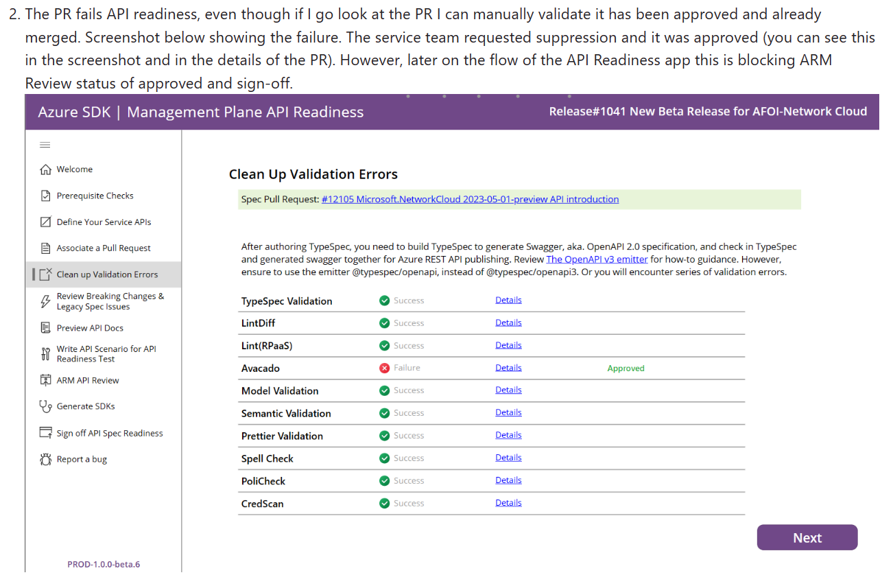 Avocado validation failure approved for suppression but API readiness does not recognize · Issue ...