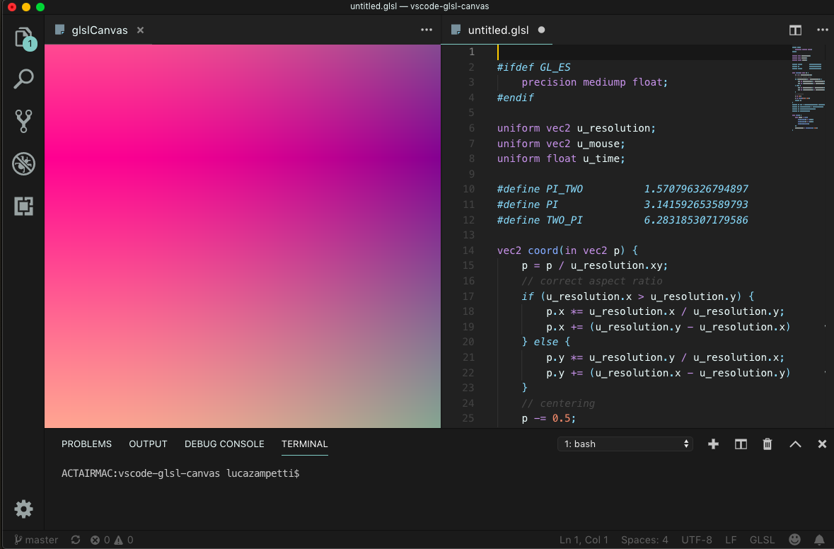 Create One Button To Create Glsl Editor Doesnt Do Anything · Issue 8 · Actarianvscode Glsl