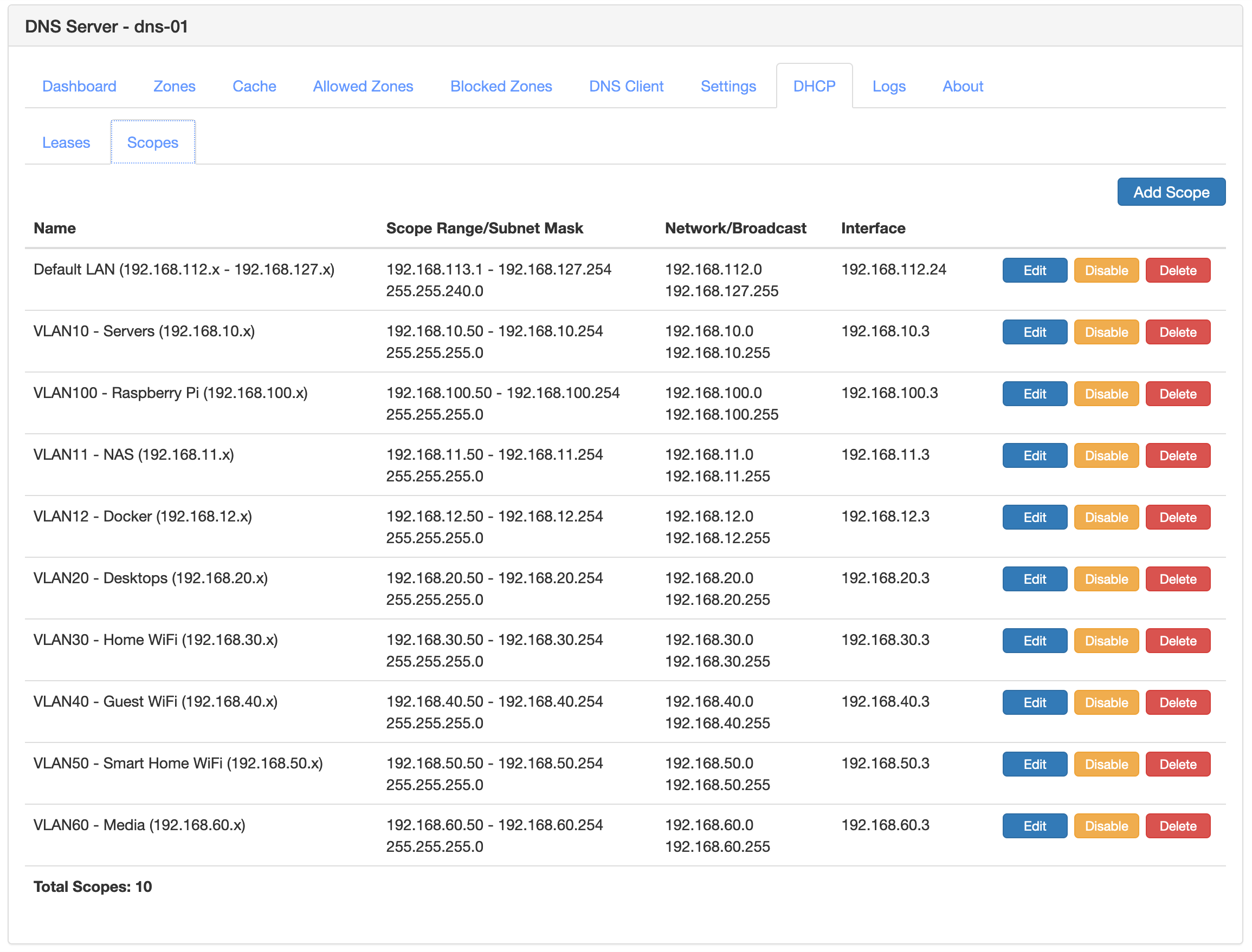 After reboot, DHCP scope is listening on interface "0.0.0.0" and is not responding to client ...