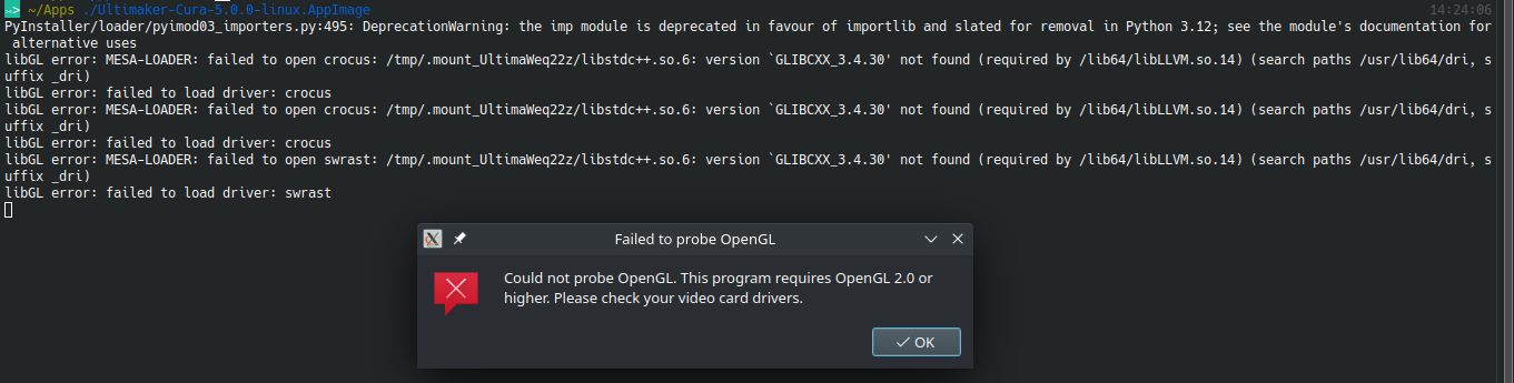 Cura 5.0 Error on Opensuse · Issue #12441 · Ultimaker/Cura · GitHub