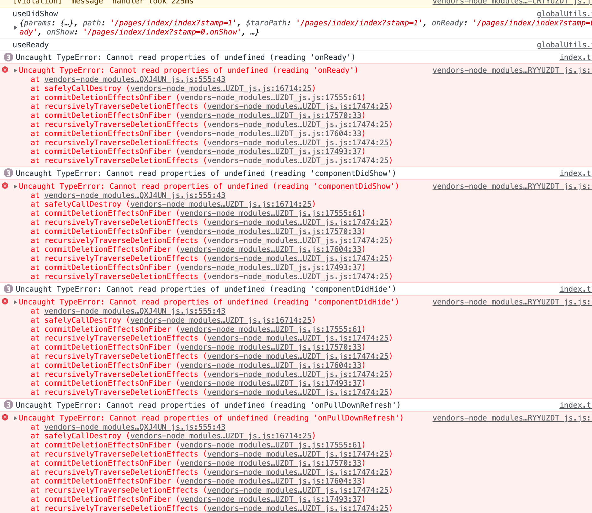 taro3.5H5开发,页面底部tabbar多次点击跳转自己会报错，重新编译也会出现错误 · Issue #12170 · NervJS/taro · GitHub
