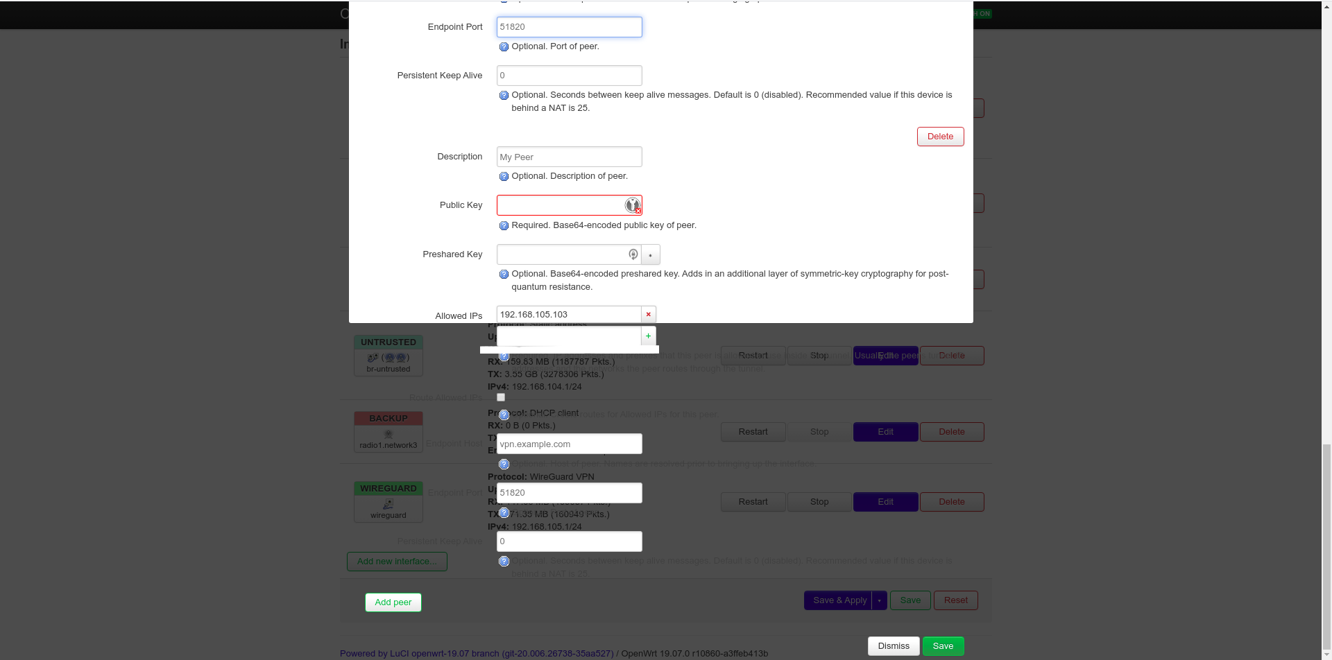 Bug Luci App Wireguard Too Many Peers Results In Background Not Rendering · Issue 3546