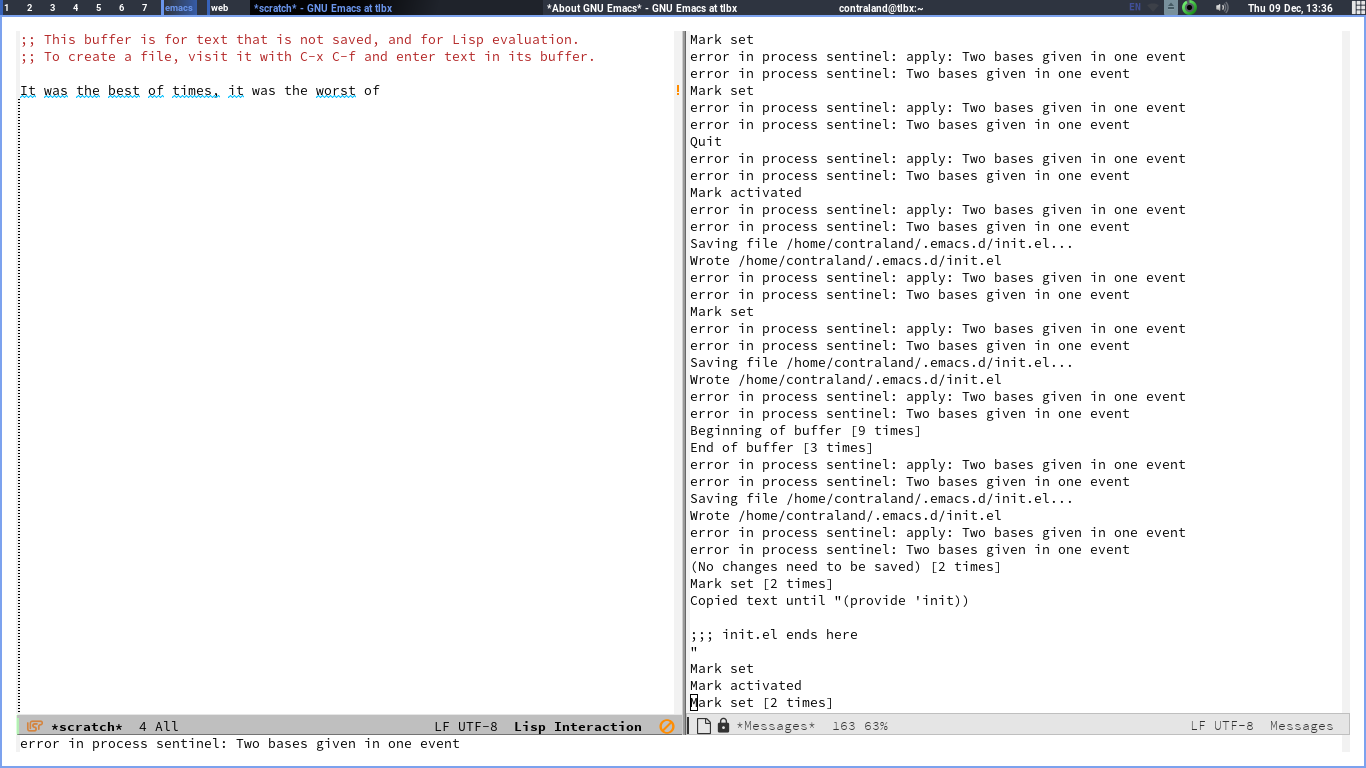 [Bug] "error in process sentinel: apply: Two bases given in one event ...