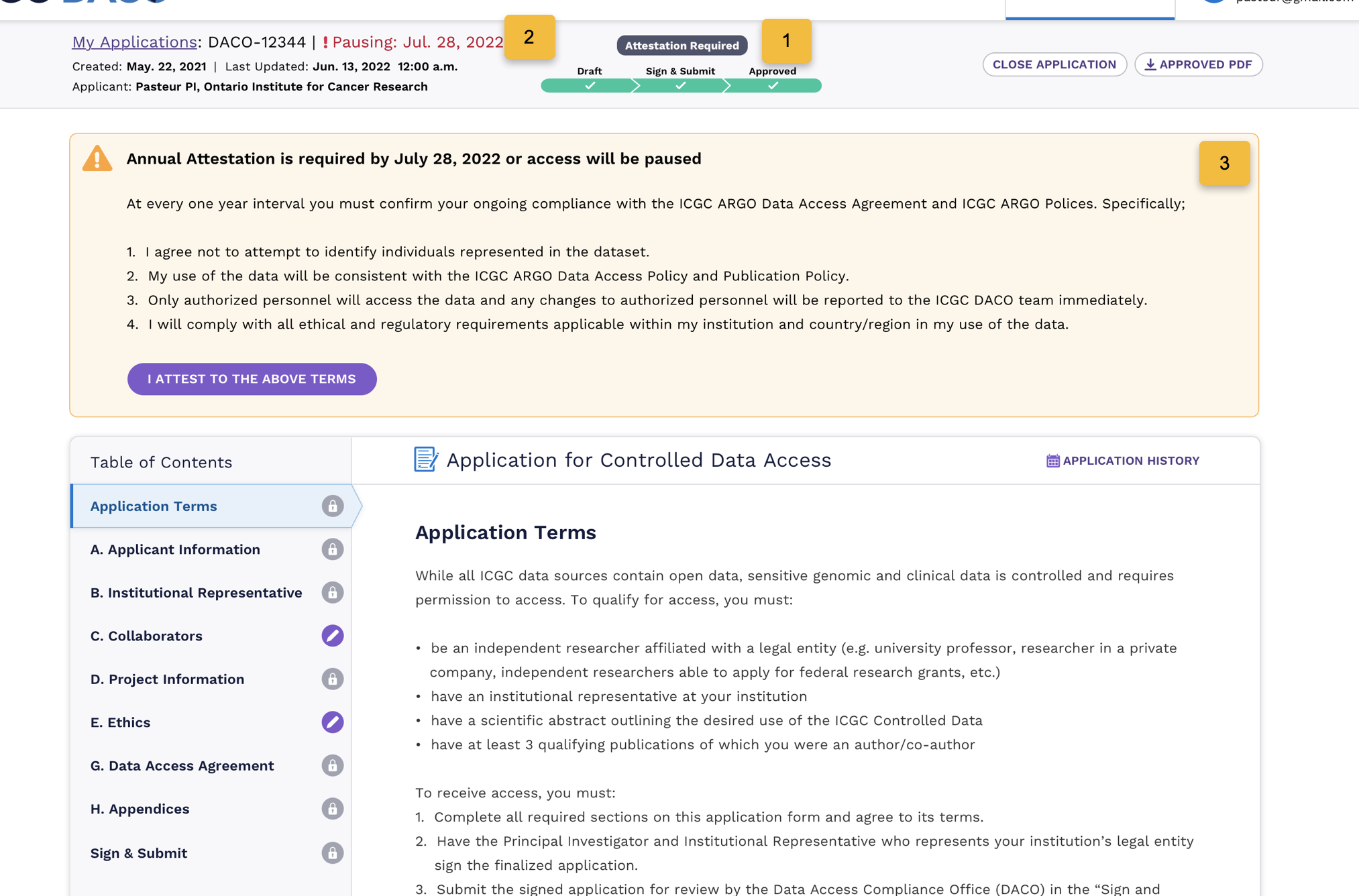 [UI] Attestation application state 45 days prior to attestation date ...