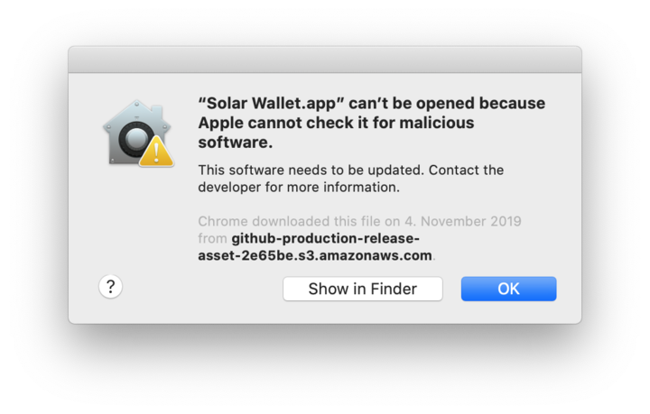 Fix mac app security warning on Catalina · Issue #828 · satoshipay ...