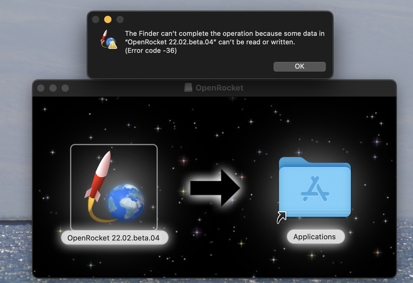 OpenRocket-22.02.beta.04-macOS.dmg Install Failure · Issue #1461 · openrocket/openrocket · GitHub