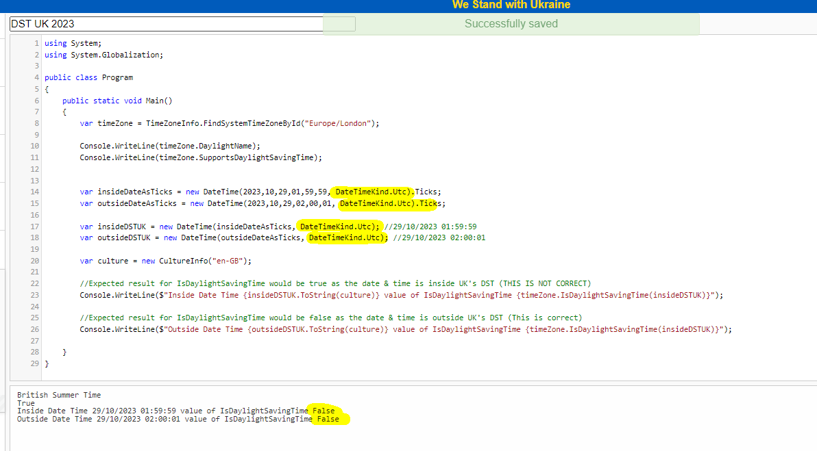 IsDaylightSavingTime returning False when it should be returning True · Issue #84563 · dotnet ...