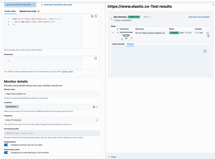 [Synthetics] Do not navigate away from create/edit monitor flow when using `run_once` features ...
