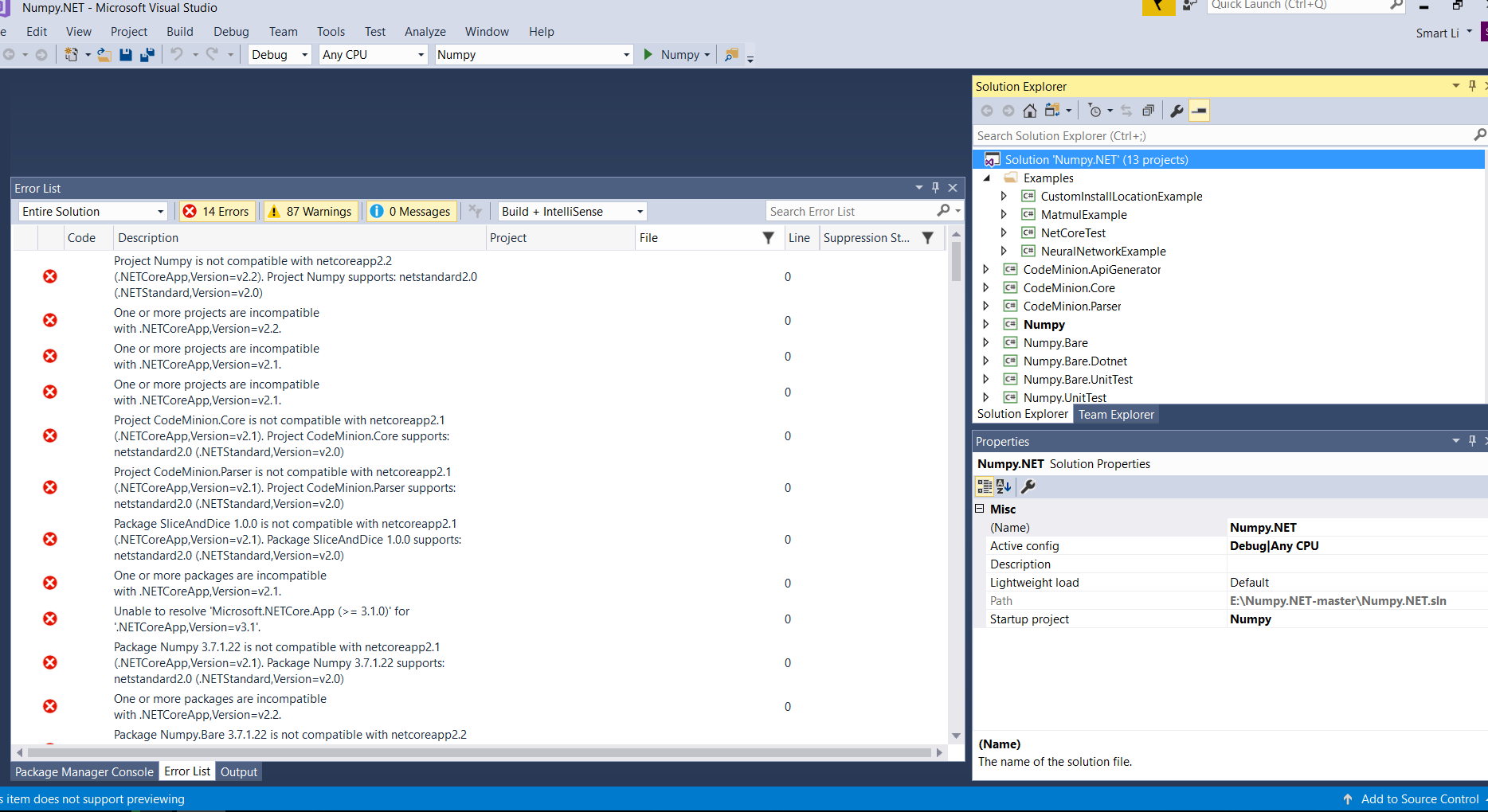 Project Dependencies · Issue 56 · Scisharp Numpy · Github
