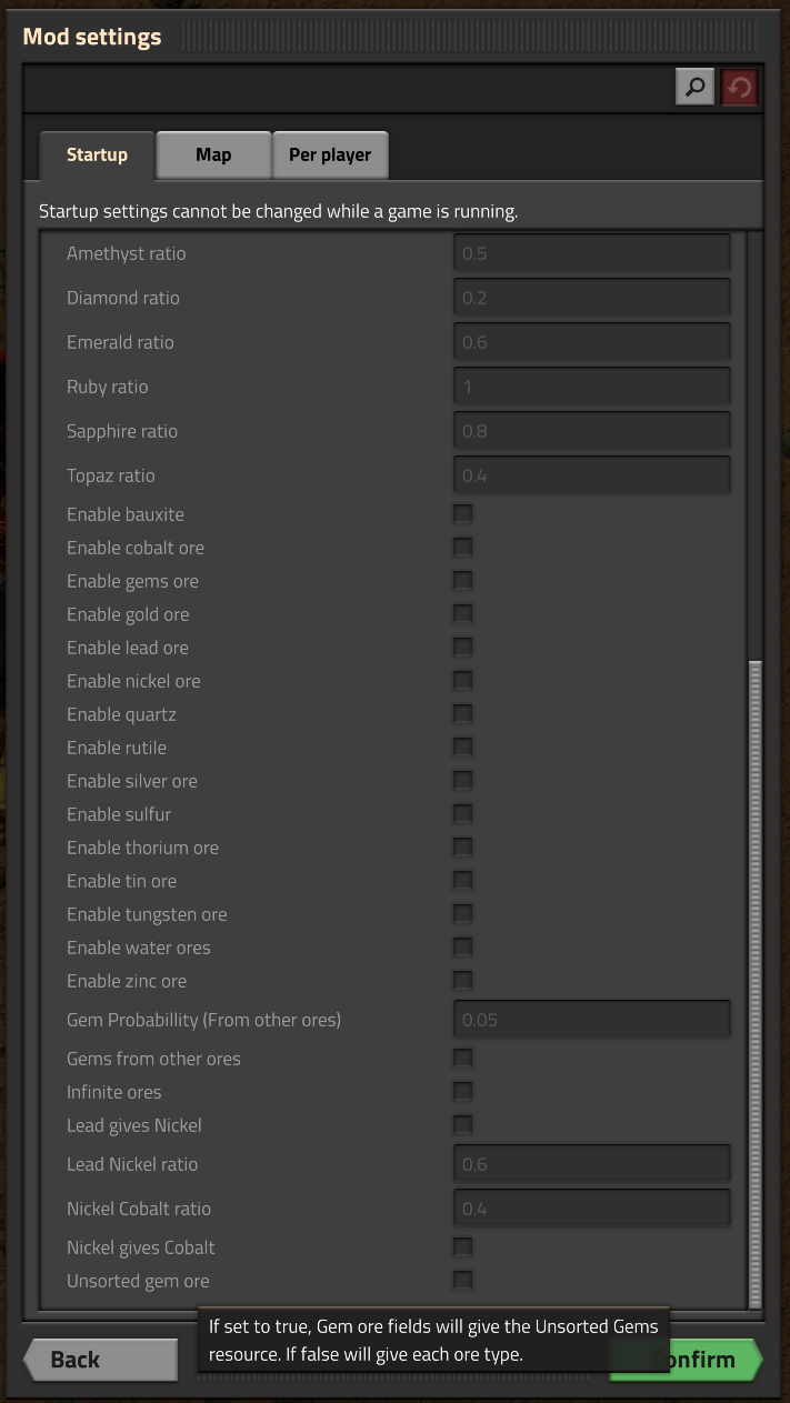 [Bug] [Mod Compatibility] Angel's Infinite Ores ignores Bob's Ores setting for unsorted gem ore ...