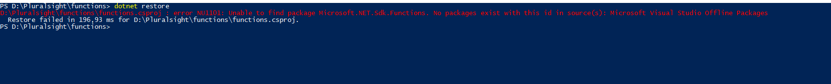 error NU1101: Unable to find package Microsoft.NET.Sdk.Functions. · Issue #1345 · microsoft ...