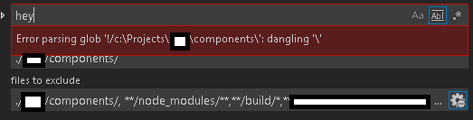 Works in "files to include", fails in "files to exclude" · Issue #64415 · microsoft/vscode · GitHub