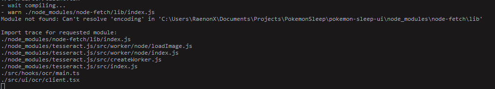 Can't resolve 'encoding' in '......\node_modules\node-fetch\lib ...