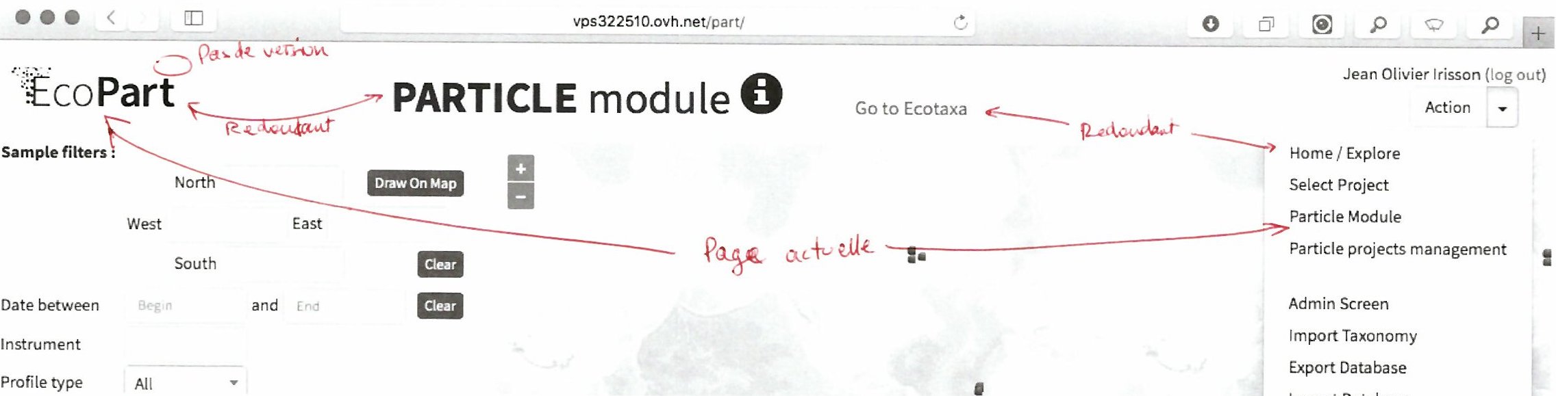 Changer l'interface d'accès à EcoPart depuis EcoTaxa · Issue #178 ...