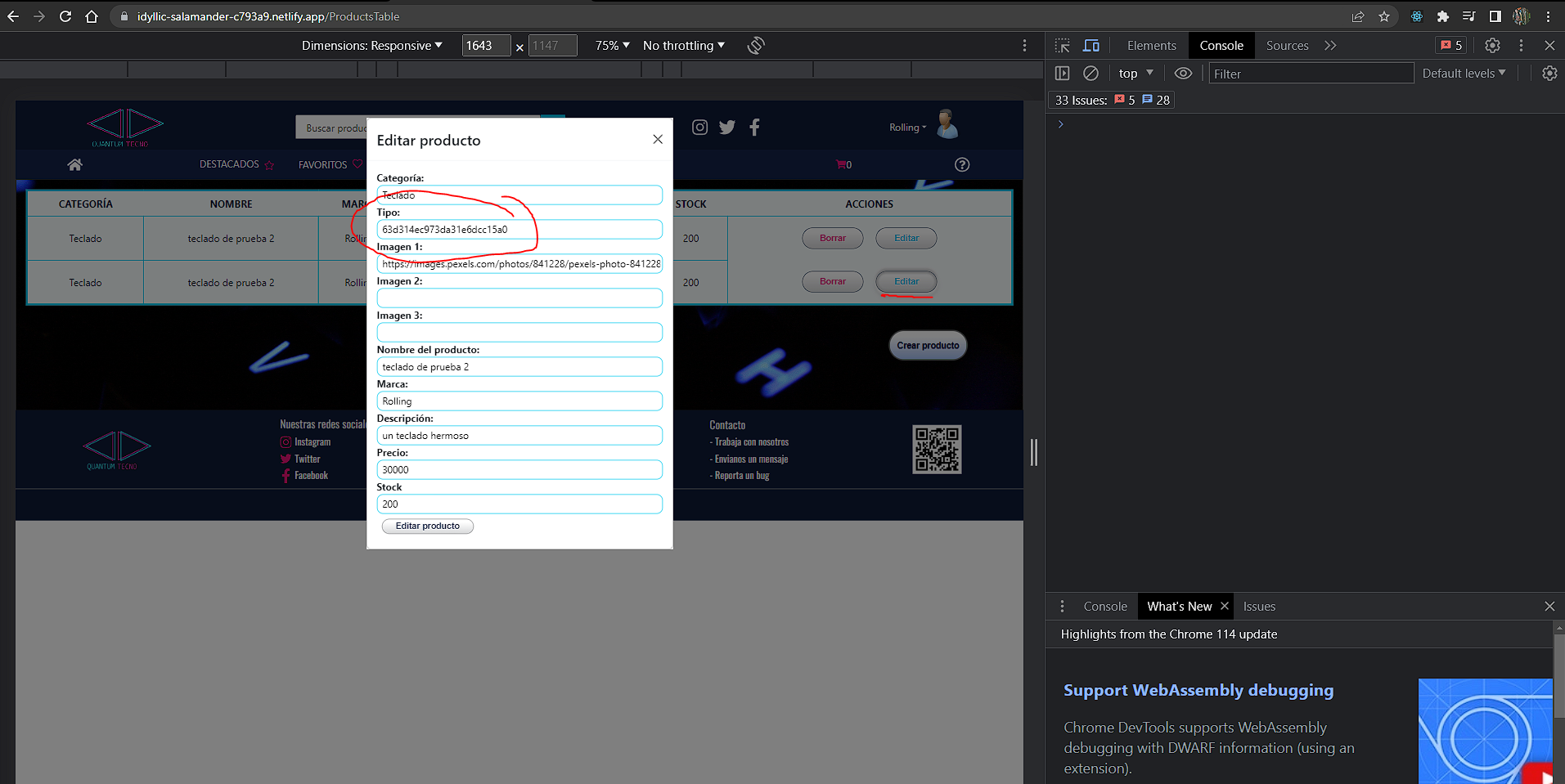 Nombre de campos mostrados al editar un producto · Issue #104 · NachoFernandezCano ...