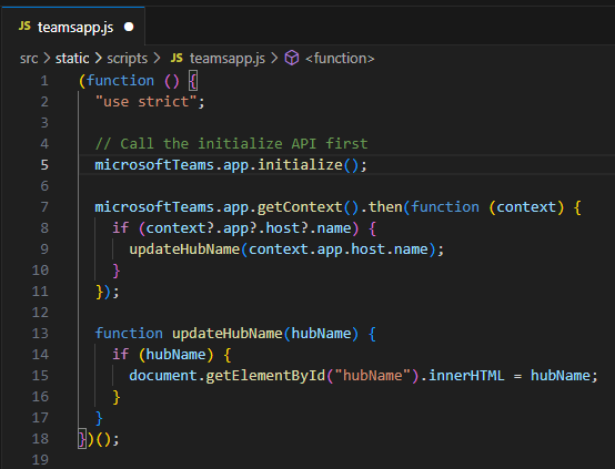 Creating a new tab app in typescript using Teams Toolkit generates ...