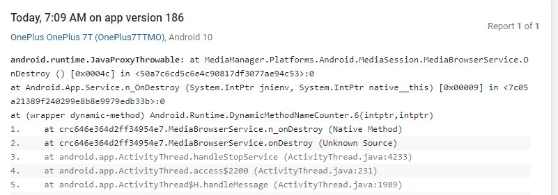 [Android] MediaBrowserService onDestroy exception · Issue #673 · Baseflow/XamarinMediaManager ...