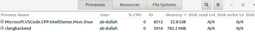 Huge memory usage (11-13GB) · Issue #323 · microsoft/vscode-cpptools · GitHub