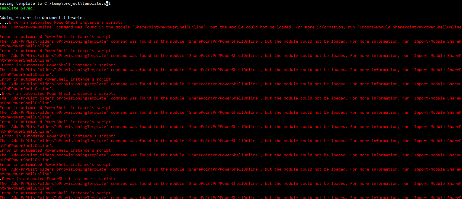 Add-PnPListFoldersToProvisioningTemplate error · Issue #916 · pnp/PnP-PowerShell · GitHub