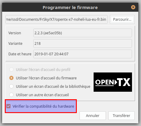 Q X7 Firmware update problem when "check compatibility hardware" is on ...