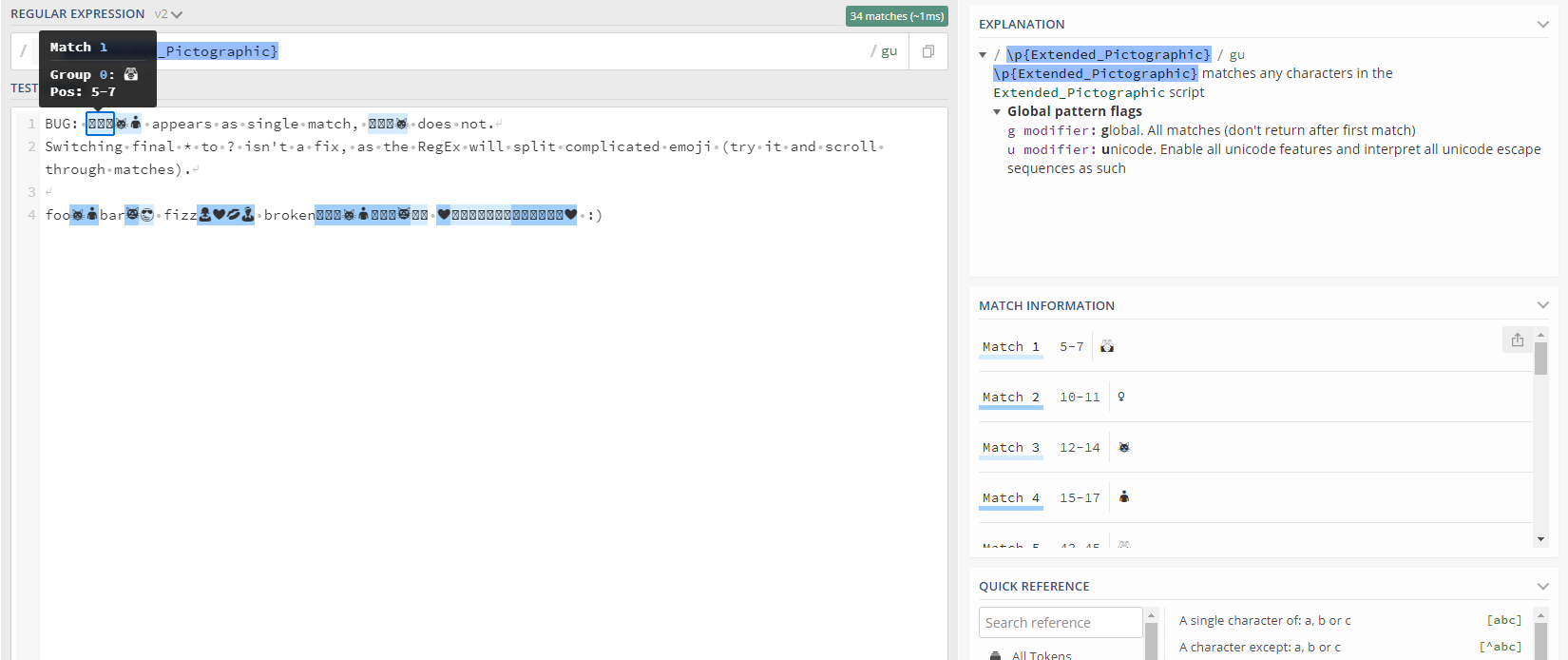 \p{Extended_Pictographic} · Issue #1538 · firasdib/Regex101 · GitHub