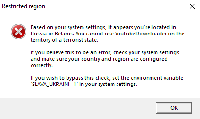 I'm not in Russia or Belarus · Issue #370 · Tyrrrz/YoutubeDownloader · GitHub
