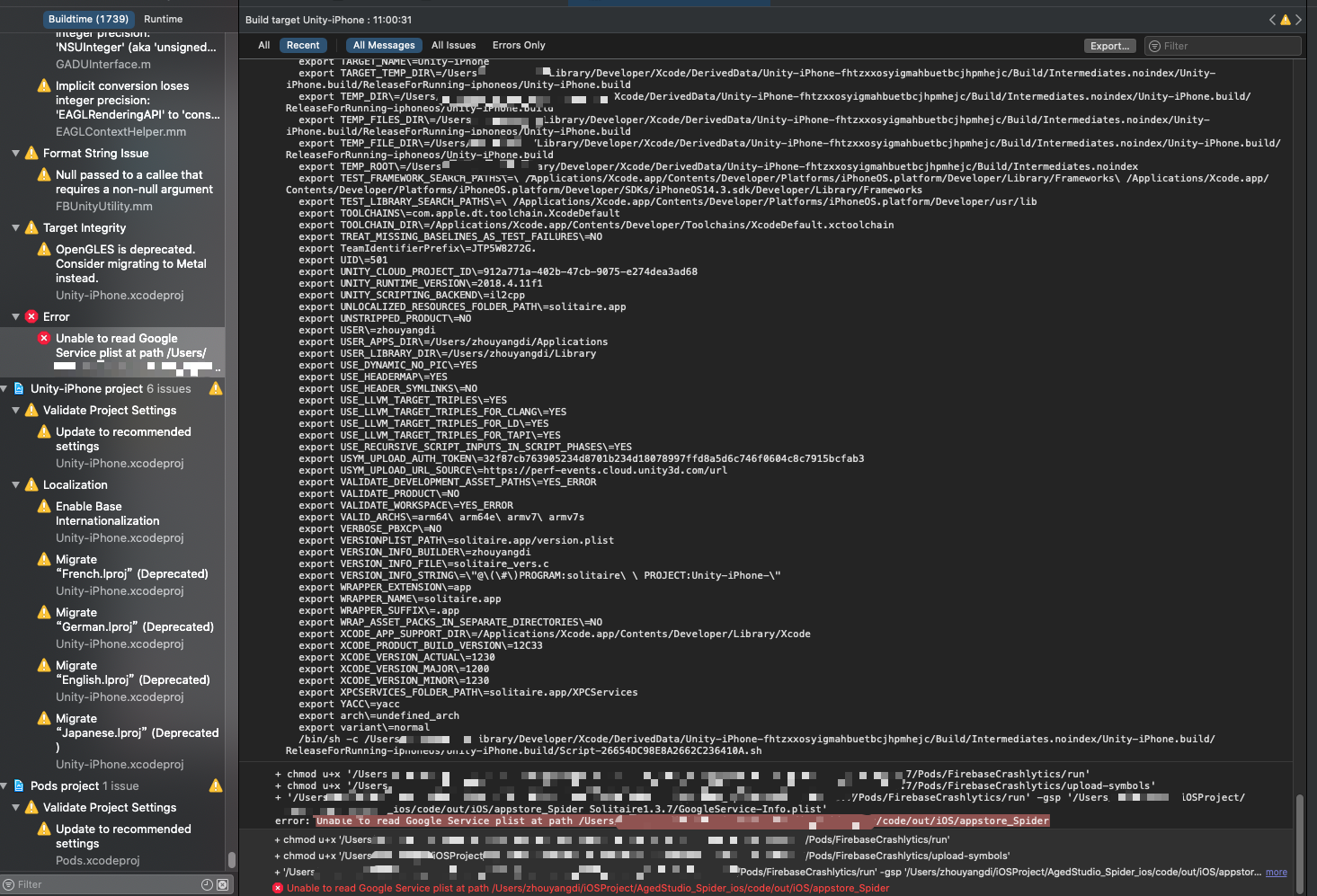 error: Unable to read Google Service plist at path · Issue #911 · firebase/quickstart-unity · GitHub