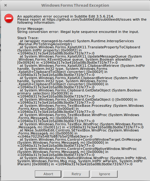 Illegal byte sequence · Issue #2924 · SubtitleEdit/subtitleedit · GitHub