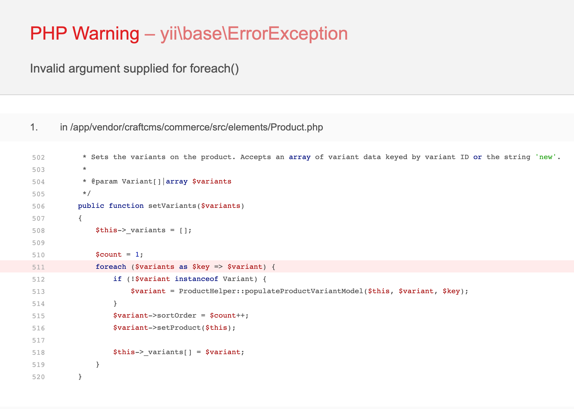 Exception thrown when saving a product without variants · Issue #2612 · craftcms/commerce · GitHub