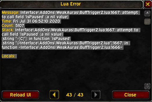 Weakauras don't work after 07/29/2020 beta update. · Issue #2347 ...