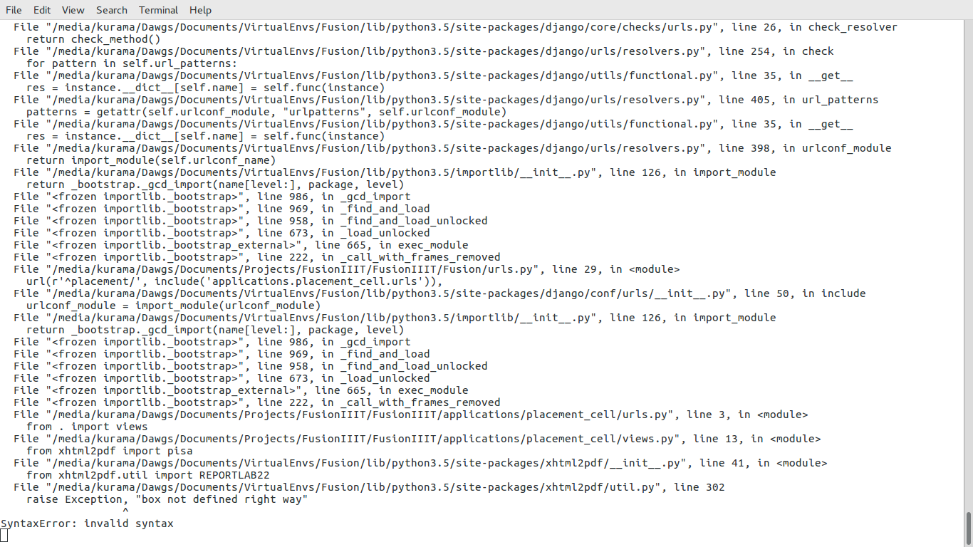 Runserver Issues · Issue #68 · Velle-log/FusionIIIT · GitHub