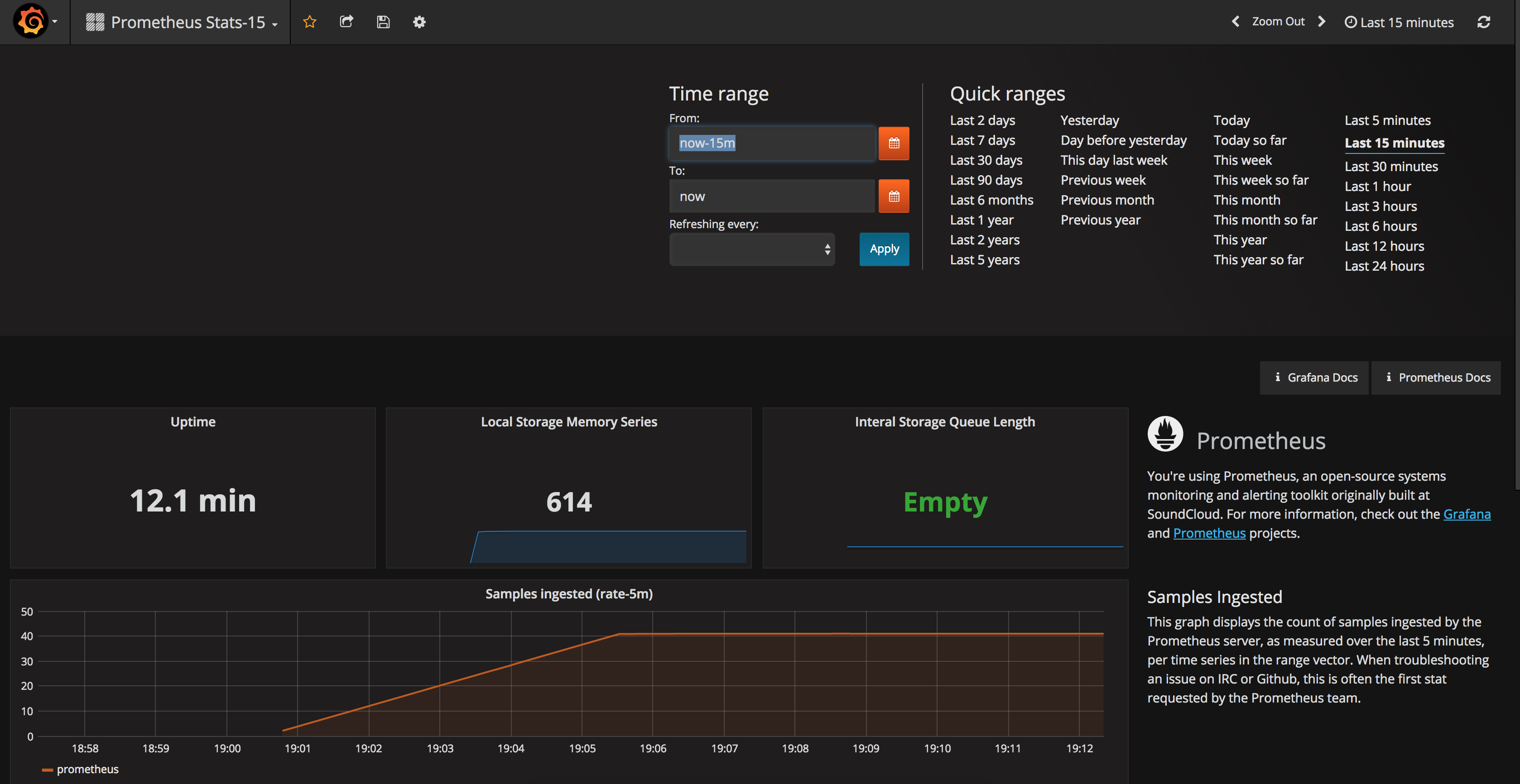 Bug Grafana Hangs In Browser While Dashboard Shows Last 5 Minutes · Issue 9612 · Grafana