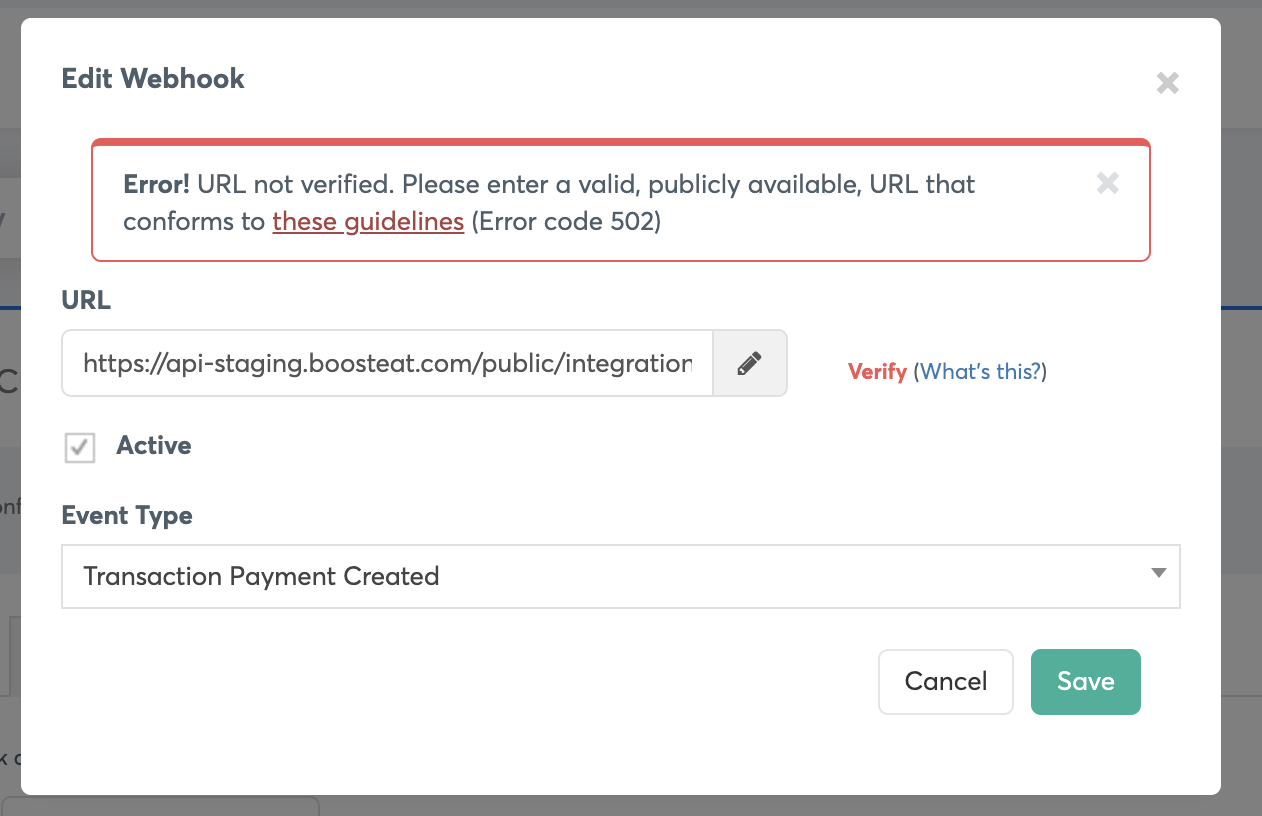 Unable to verify webhook - Error 502 · Issue #2380 · VivaPayments/API · GitHub