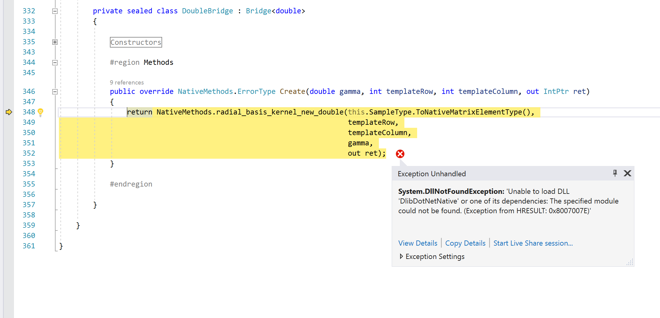 "System.DllNotFoundException: Unable to load shared library DlibDotNetNative" with the KKMeans ...