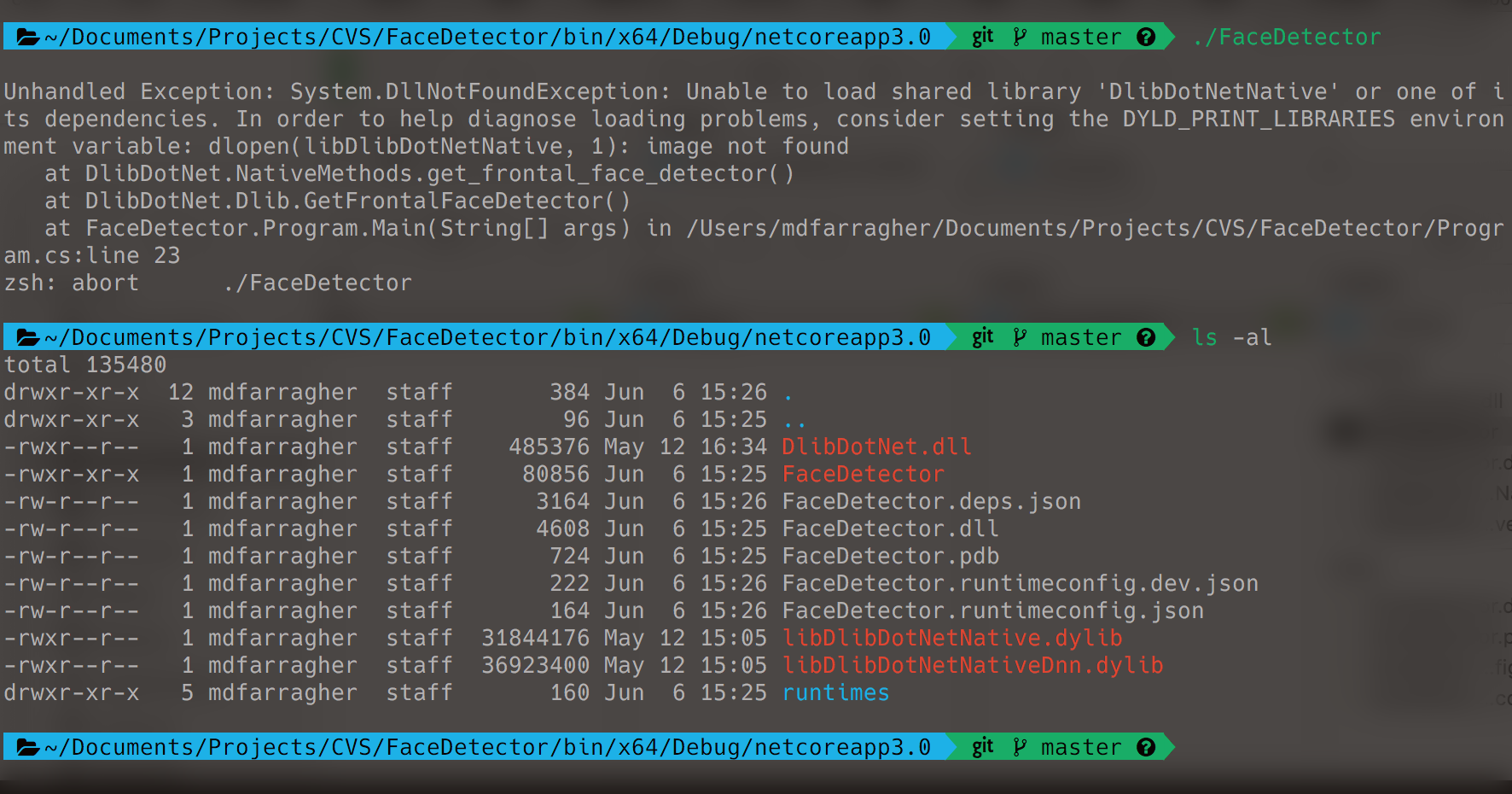 "System.DllNotFoundException: Unable to load shared library DlibDotNetNative" with the KKMeans ...