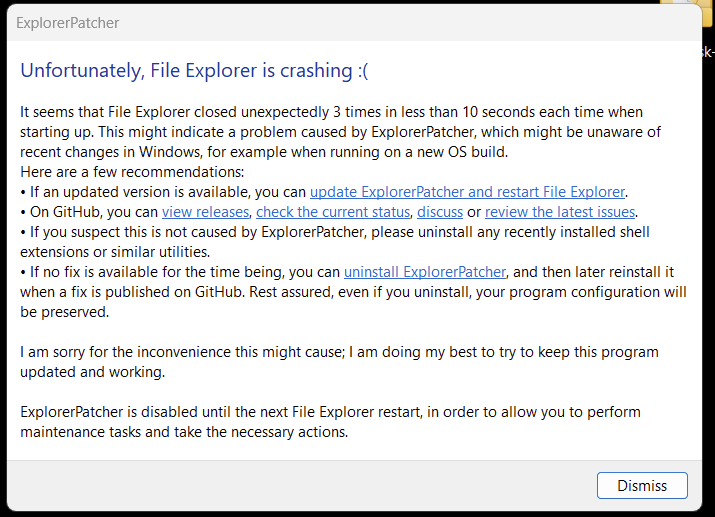 Start Menu issue · Issue #1219 · valinet/ExplorerPatcher · GitHub