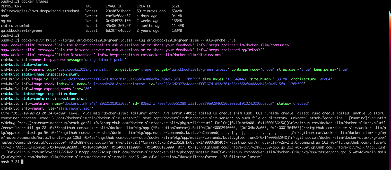 DockerSlim is not working · Issue #410 · slimtoolkit/slim · GitHub
