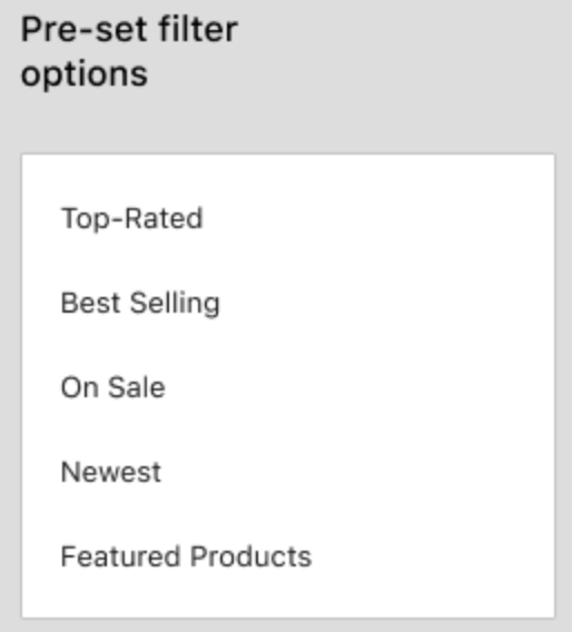 Product Query [3]: [Settings] Implement the Quick Display Presets · Issue #7621 · woocommerce ...