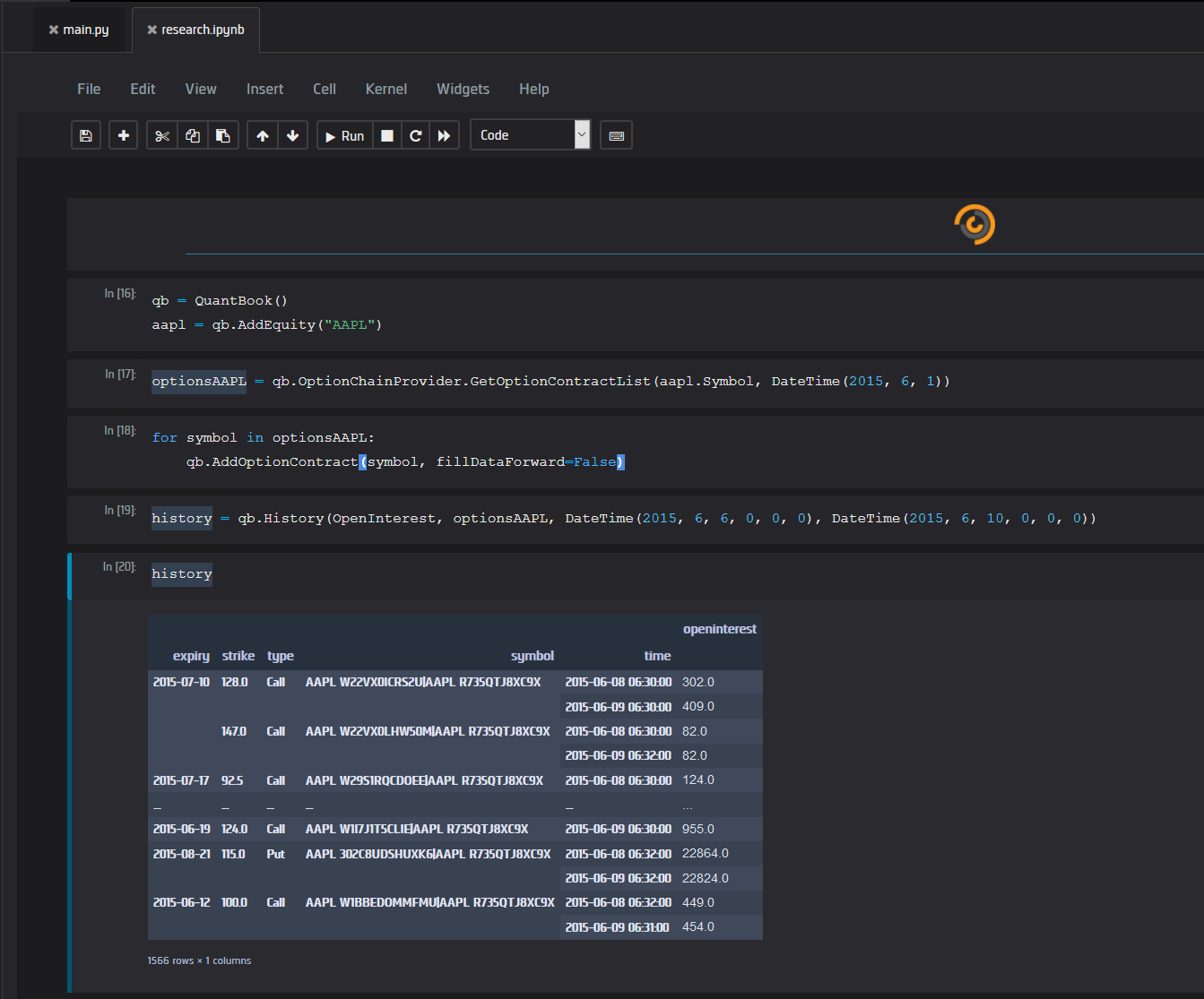 QuantBook GetOptionHistory Does Not Include OpenInterest · Issue #5378 · QuantConnect/Lean · GitHub