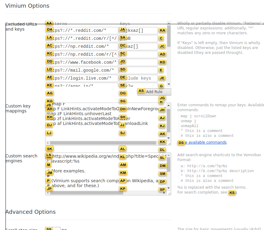 focusInput and link hints don't deal with overflow properly · Issue #2796 · philc/vimium · GitHub