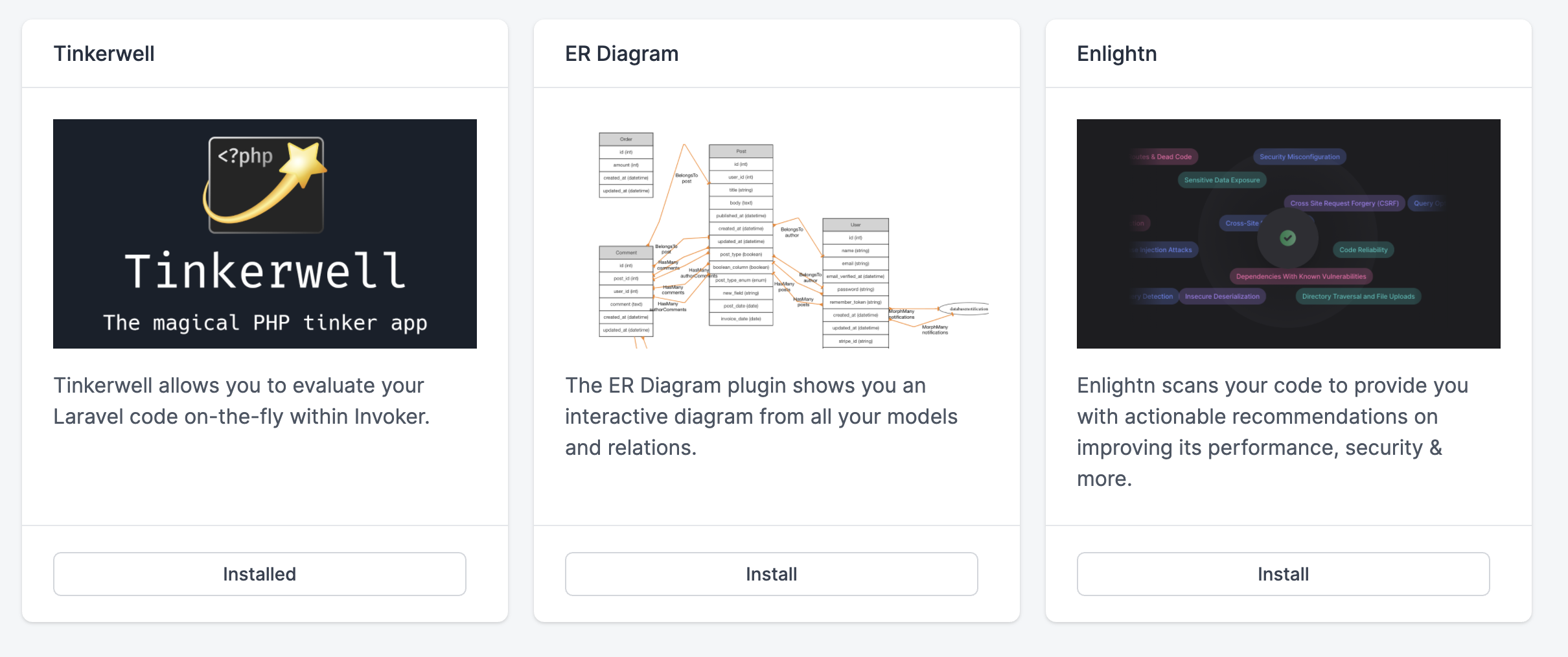 [UI/UX] Align Install Buttons on Plugin Marketplace · Issue #133 · beyondcode/invoker-community ...