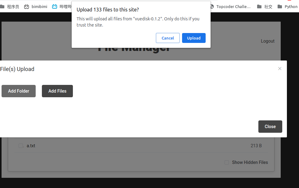 Cannot upload a folder · Issue #14 · ashishdoneriya/vuedisk · GitHub