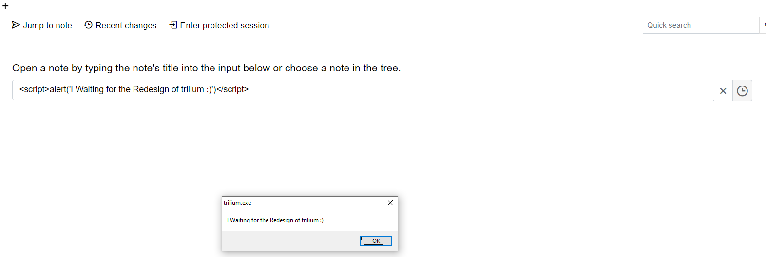 XSS In Trilium search bar · Issue #2145 · zadam/trilium · GitHub
