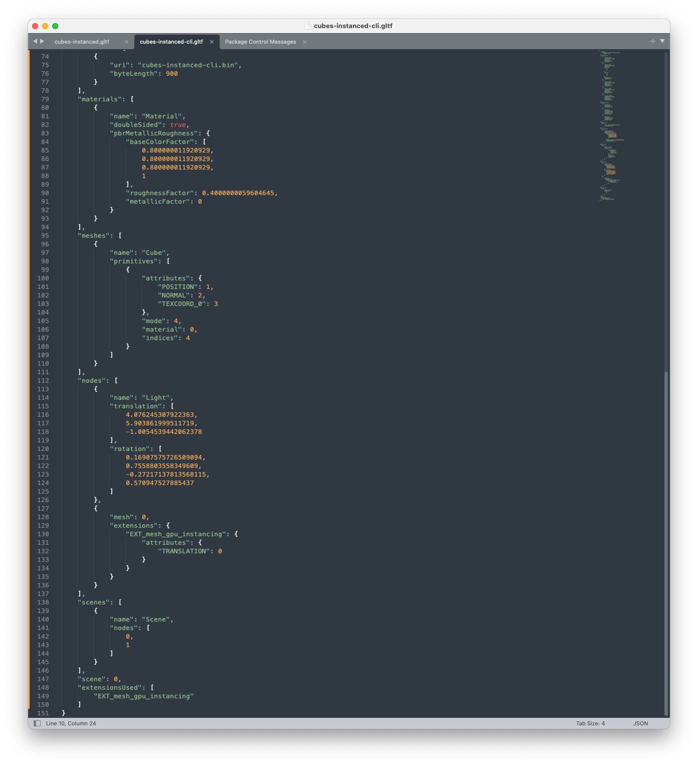 Instance not working using the JS package but working using CLI · Issue #567 · donmccurdy/glTF ...