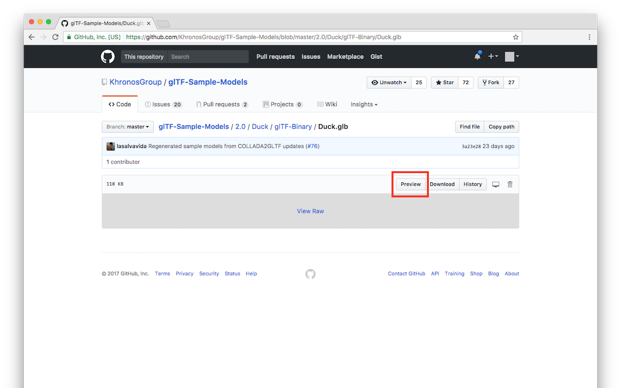 Preview glTF in GitHub · Issue #75 · KhronosGroup/glTF-Sample-Models ...