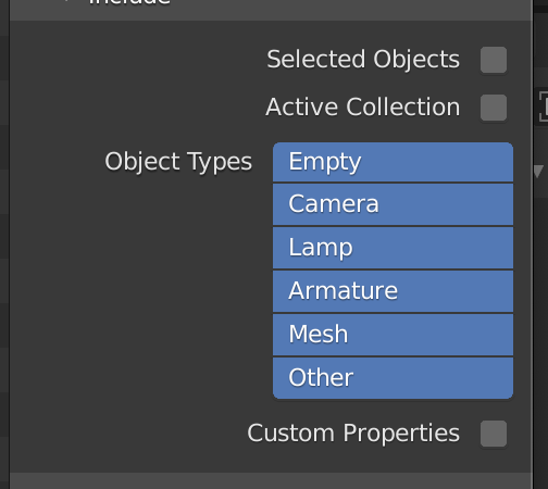 'Selected Objects' does not include selected cameras. · Issue #885 · KhronosGroup/glTF-Blender ...